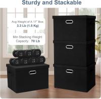 China DURABLE DOUBLE-SIDED HANDLES Linen Foldable Storage Bins With Lids, 2 Pack, Storage Boxes With Carrying Handles And Sturdy Heavy Cardboard for sale