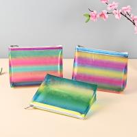 China purse wallet, sustainable recyclable Transparent Hologram Cosmetic Bag Shiny Makeup Bag Clutch Handbag Waterproof Travel Wash Bag Toiletry Bag for sale