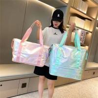 China Beach Bag 26L Large Iridescent Waterproof Beach Tote Bag For Women With Zipper & Phone Pouch Sand/Tip-Proof Crossbody for sale