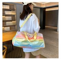 China Holographic Shimmering Gym Duffle Bag With Shoes Compartment & Wet Pocket, Women Weekend Overnight Travel Bag Gymnastic Dance Bag For Girl for sale
