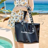 China Holographic Clear Tote Bag With Leather Handle Iridescent Bachelorette Beach Bag For Work Stadium Travel, Fashion Bag, Tote Bag, Handle Bag, Handy Bag for sale