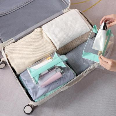 China Biodegradable recyclable sustainable Clear Travel Toiletry Bag With Magnetic Closure, Makeup Bag For Women And Men, Cosmetic Bag For Travel for sale