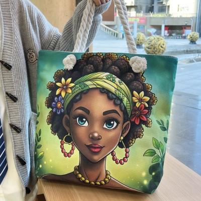 China Versatile And Practical Multifunctional Zipper Handbag, Foldable Beach Bag, Creative New Cartoon Print Shoulder Bag for sale