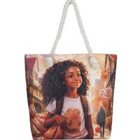 China Wholesale Women'S Printed Handbags, Tote Bags, Lightweight Thick Rope Shoulder Bags, Fashionable And Artistic Versatile Beach Bags for sale