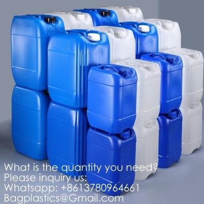 China 25L Plastic Barrel White Food Grade Square Jerry Can HDPE 25 Litre Chemical Drum Transparent 25 KGS Container Food Grade Square Plastic Bucket Jerrycan Laboratory Waste Liquid Drums Thickened Stack for sale
