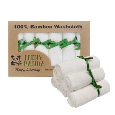 China Quilted White Wash Custom Logo Hypoallergenic Organic Bamboo Wash Clothes And Towels Face Baby Wash Cloth for sale