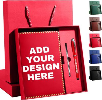China Notebook Pen Business Gift Set Luxury Notebook Gift Set A5 100 Sheets Waterproof PU Cover With Thermal Binding Open Flat Design And Custom Logo for sale