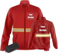 China Safety Windbreaker Customizable 360 Reflective Stripe Long Sleeve Safety Apparel Jackets In Green Orange Black With Three Pockets And Zip Closure for sale