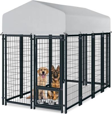 China Outdoor Dog Enclosure Heavy Duty Dog Kennel House Mesh Dog Big Cage Pet Kennel Steel Fence with Secure Lock High Quality Dog Cage Dog Cages Metal Kennels for sale