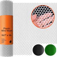 China Chicken Wire Fencing Mesh Plastic With Zip Ties, 1.3×10FT Garden Netting For Moss Poles, Plastic Chicken Wire For Poultry Rabbit Fencing,Crafts,DIY - Black for sale