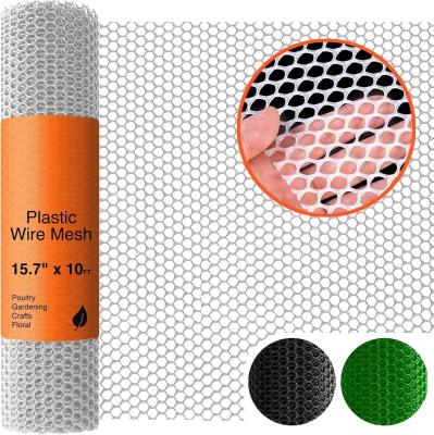 China Chicken Wire Fencing Mesh Plastic With Zip Ties, 1.3×10FT Garden Netting For Moss Poles, Plastic Chicken Wire For Poultry Rabbit Fencing,Crafts,DIY - Black for sale