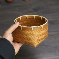 China Home Handmade Woven Natural Bamboo Storage Basket Round Bamboo Flower Basket Bamboo Baskets of Necessary Kitchen Utensils Fruit and Candy Can Be Used As Gifts for Phuong Duy Handicrafts for sale