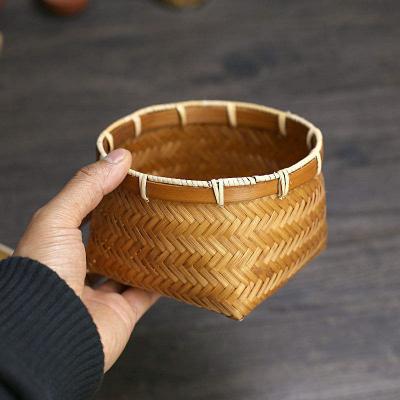 China Home Handmade Woven Natural Bamboo Storage Basket Round Bamboo Flower Basket Bamboo Baskets of Necessary Kitchen Utensils Fruit and Candy Can Be Used As Gifts for Phuong Duy Handicrafts for sale