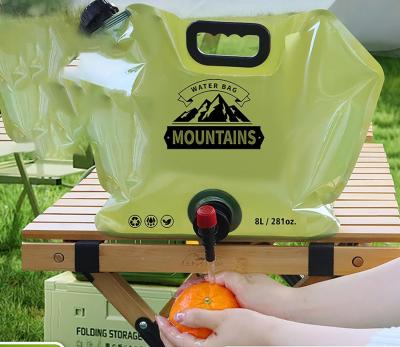 China water bag water container water pouch water jug water pack Outdoor Water Bag with Faucet, Random Color 8 L(281 oz) Thick PE Folding Camping Water Bag for Outdoors for sale