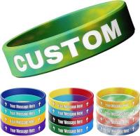 China Custom Rubber Bracelets Bulk Personalized Silicone Wirstbands With Picture Text, Clipart, Logo, Message, Customzied Silicone Wristbands Bulk For Fundraisers, Awareness for sale