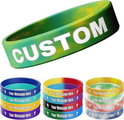 China Custom Rubber Bracelets Bulk Personalized Silicone Wirstbands With Picture Text, Clipart, Logo, Message, Customzied Silicone Wristbands Bulk For Fundraisers, Awareness for sale