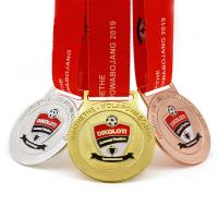 China Custom Enamel Marathon Running Sport Medallion Metal Zinc Alloy 3d Custom Award Metal Zinc Alloy Sports Award Football Medallion Manufacturer Custom Gold Silver And Bronze Enamel Soccer Medal for sale