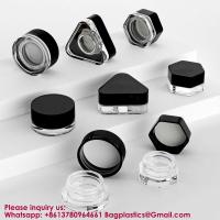 China Custom Printing 3ml 5ml 7ml 9ml Triangle Clear Concentrate Oil Jar Small Concentrate Childproof Glass Jar With Lid Packaging Child Resistant Concentrate Glass Jar Mini Cream Bottles Cosmetic for sale