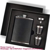 China Leak Proof Engraved Flask Whisky Flask Stainless Steel Pocket Hip Flask For Liquor Stainless Steel Wine Jug Set 7 oz Portable Outdoor Small Wine Bottle Wholesale Gift Box for sale
