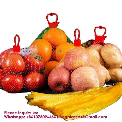 China Vegetable net bag fruit vegetable storage bag Best Selling Vegetable And Fruit Packaging Mesh Bags Fruit Nut Packaging Plastic Netting Ginger Plastic Mesh Bags for sale