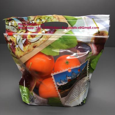 China Market Keep Fresh Plastic Packing Bag For Fruits Pluots Apple Grape Banana Fresh Fruit Package Bag Vegetable Packaging Reusable Zipper Fruit Packaging Bag Transparent Clear Vegetables Stand up Bag for sale