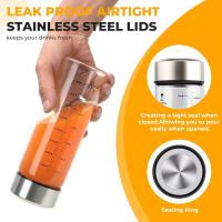 China Glass Juice Bottles Pack 16 Oz – Wide Mouth Reusable Bottles With Stainless Steel Lids – Heat-Resistant Borosilicate Glass, BPA Free, Leakproof For Juicing, Smoothies, Milk, Infused Water for sale