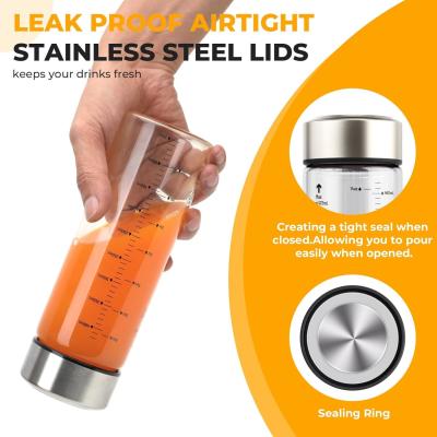 China Glass Juice Bottles Pack 16 Oz – Wide Mouth Reusable Bottles With Stainless Steel Lids – Heat-Resistant Borosilicate Glass, BPA Free, Leakproof For Juicing, Smoothies, Milk, Infused Water for sale