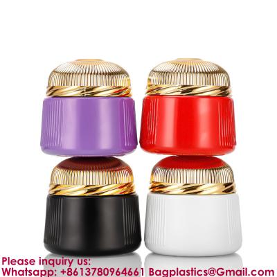 China Refillable Glass Cream Jar With Metal Lid, Travel Skincare Container For Lotion And Gloss Storage, Compact Cosmetic Bottle For Middle East Dubai Use GLASS BOTTLE MINI BOTTLE COSMETIC LOTION BOTTLE for sale
