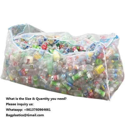 China jumbo Collection net bag, mesh bag, large bag, big bag, bag with zipper, Waste Plastics Bottles Net Bag Encrypted Thickening Extra Thick High Density Mineral Water Bottle Mesh Bag for sale