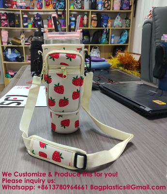 China Water Bottle Carrier Bag for Stanley Cup 40/30oz with Phone Holder Pockets, Neoprene Water Bottle cup Holder Pouch Bottle Carrier Bag Stanley Cup bag Stanley Cup sleeve Stanley Cup holder for sale