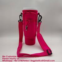 China Neoprene 40oz Water Bottle Carrier Bag With Shoulder Strap IPhone Pocket Water Bottle Holder Pouch Stanley Cup Accessories for sale