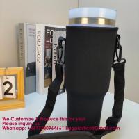 China Adjustable Strap Neoprene 40oz Water Bottle Carrier Sleeve Pouch Tumbler Cup Holder Sling Bag With Phone Pocket for sale