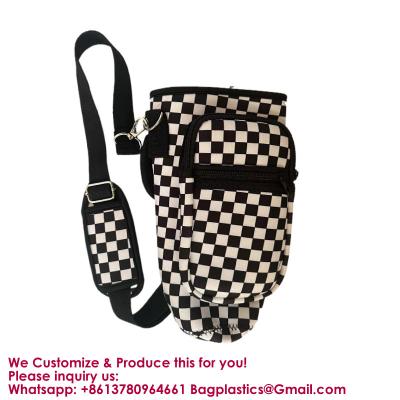 China Water Bottle Carrier Bag Holder 40 Oz Tumbler Cup Accessories Neoprene Pouch Sleeve With Adjustable Crossbody Strap for sale