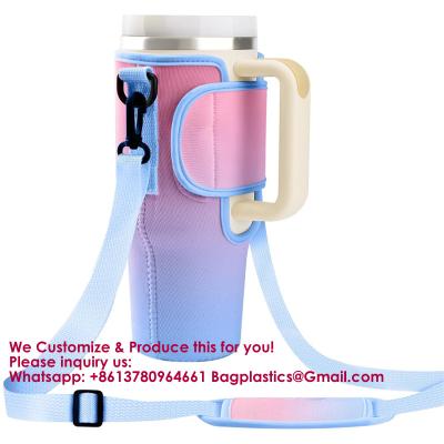China Customizable Foldable Durable Waffle-Embossed Neoprene Cup Sleeves | Reusable Insulated Lightweight Cola & Bottle Sleeves for sale