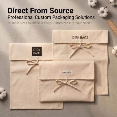 China OEM ODM Logo Size Reusable Cotton Fabric Dust Bag, Cover Bags, 100% Natural Muslim Cotton Envelope Gift Packaging Pouch Dust Bag For Clothes Lingerie Storage for sale