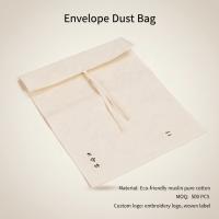 China OEM ODM Logo Size Reusable Cotton Fabric Dust Bag, Cover Bags, 100% Natural Muslim Cotton Envelope Gift Packaging Pouch Dust Bag For Clothes Lingerie Storage for sale