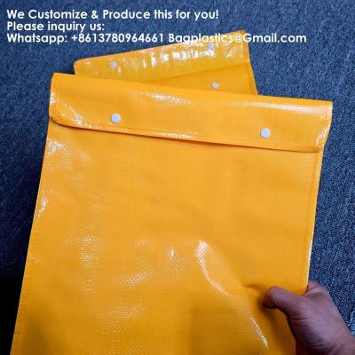 China Custom Logo Polypropylene Button Closure Fabric Mailing Bag For Clothes Packaging With 2 Tape And Tear Strip On The Top Envelope Self-Adhesive Bag Express Clothing Small Card Envelope for sale