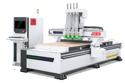 China CR-6L Four Spindles CNC Router with Automatic 5 Side Machining High Precision Gear Rack Drive and 7.5KW Water Cooled Vacuum Pump for sale