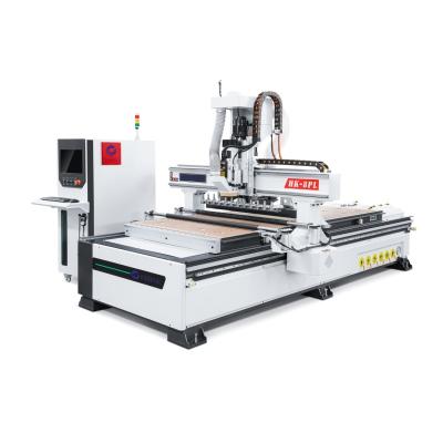 China CR1325-12T CNC nesting machine with ATC featuring automatic 5 side machining, high precision gear rack drive, and 7.5kw water cooled vacuum pump for sale