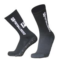 China Medium Thickness Anti Slip Rugby Socks With Round Silicone Suction Cup Grip for sale