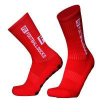 China Medium Thickness Anti Slip Rugby Socks With Round Silicone Suction Cup Grip for sale