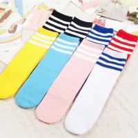 China Football Stripes Cotton Kids Knee High Socks for Boys and Girls Long Tube Sports Socks for sale