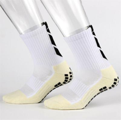 China 9 Colors Lattice Pattern Long Tube Football Socks for Men Cotton Anti Slip Soccer Socks for sale