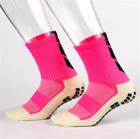 China 9 Colors Lattice Pattern Long Tube Football Socks for Men Cotton Anti Slip Soccer Socks for sale