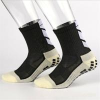 China 9 Colors Lattice Pattern Long Tube Football Socks for Men Cotton Anti Slip Soccer Socks for sale