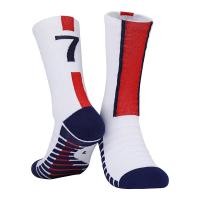 China Custom Woven Anti Slip Breathable Pattern Basketball Football Training Athletic Socks for sale