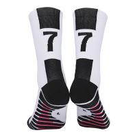 China Custom Woven Anti Slip Breathable Pattern Basketball Football Training Athletic Socks for sale