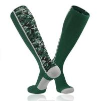 China Knitted Weaving Method Custom Elite Army Green Digital Camo Pattern Professional Sports Performance Long Football Socks for sale