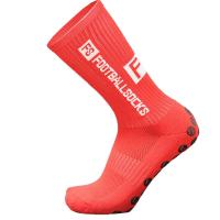 China Youth Football Socks with Non-Slip Grip and Customized Logo in Woven Polyester Fibre for sale