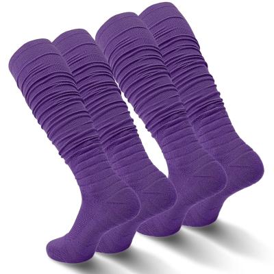 China Autumn Men Boys Extra Long Padded Football Scrunch Socks for Sports Performance Boost for sale